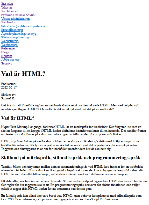 Vad är HTML?
